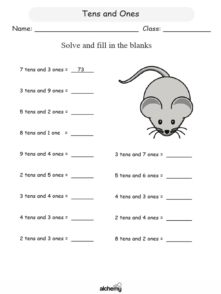 Primary Maths Worksheet (Tens and Ones) | PDF