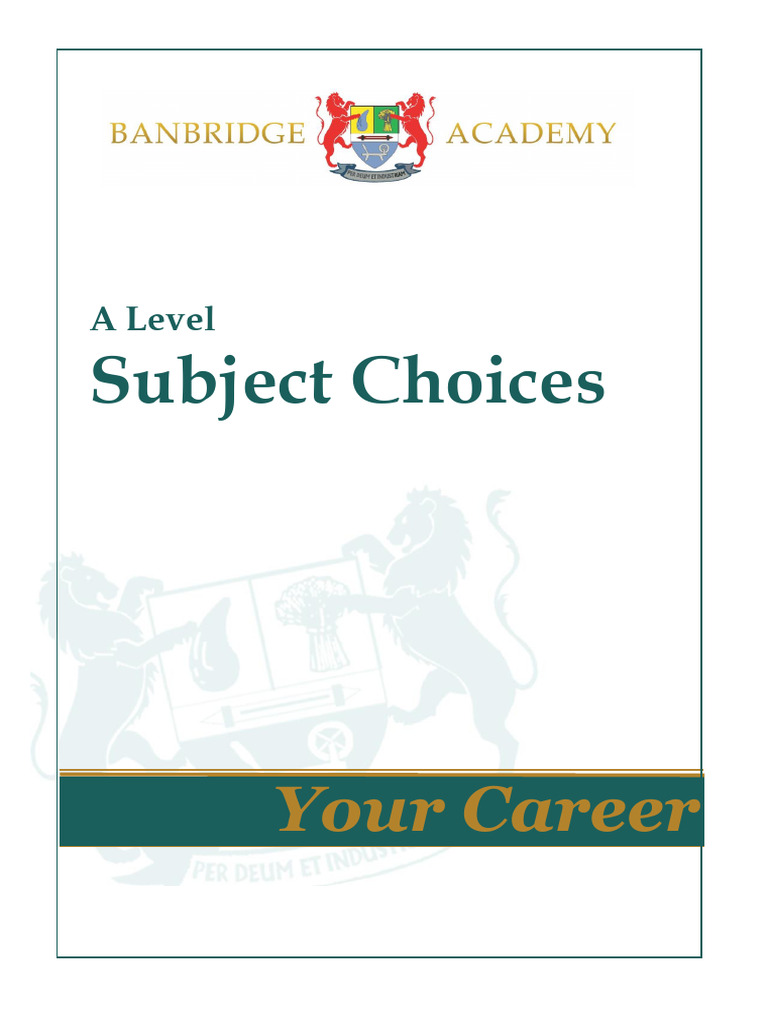 Subject Choices: Your Career | Download Free PDF | Gce Advanced Level ...