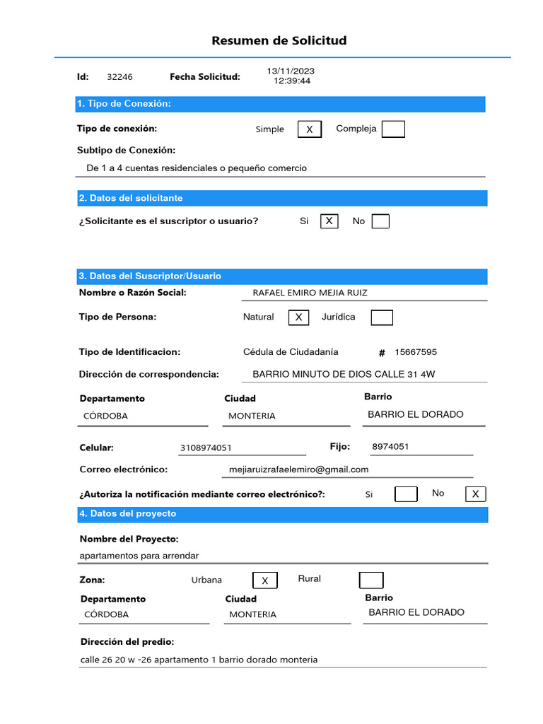 Informe Solicitud | PDF