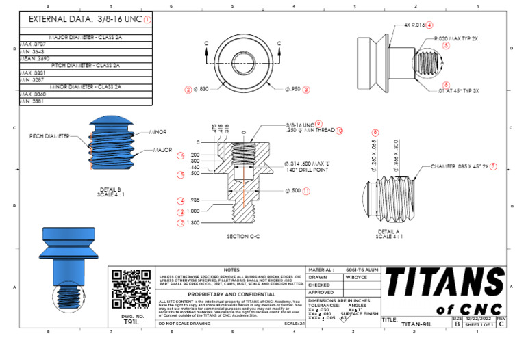 3/8-16 UNC Thread Specifications | PDF | Metalworking | Industrial ...