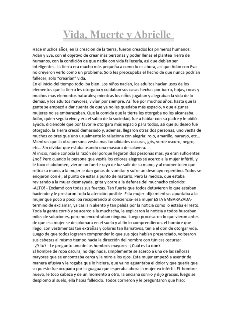Vida, Muerte y Abrielle | PDF | Muerte | Vida