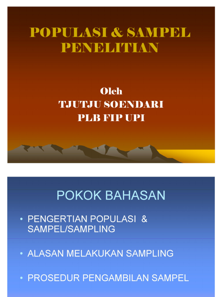 Populasi & Sampel - PPT (Compatibility Mode) - Dikonversi | PDF