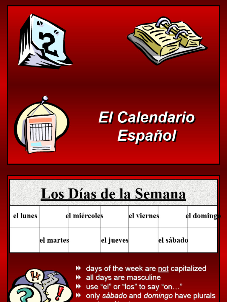 Calendario Powerpoint | PDF | Language Arts & Discipline