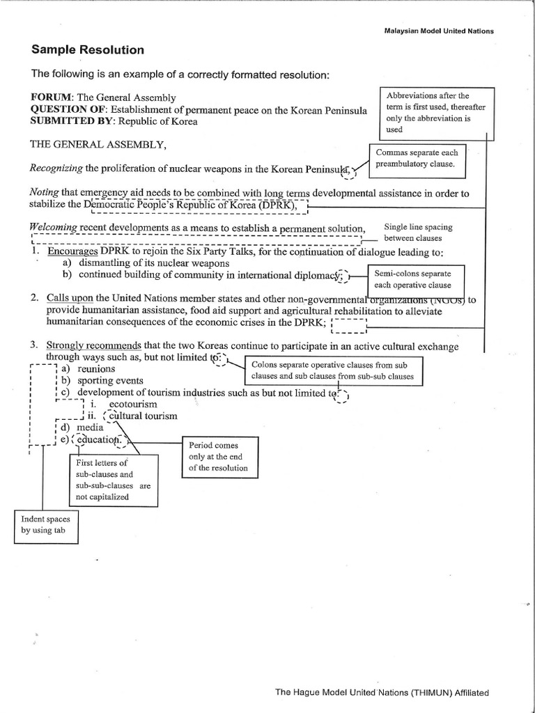 Sample - Resolution - 2 (2) MUN | PDF