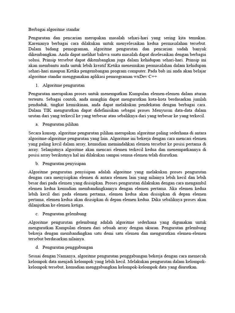 Berbagai Algoritme Standar | PDF | Komputer
