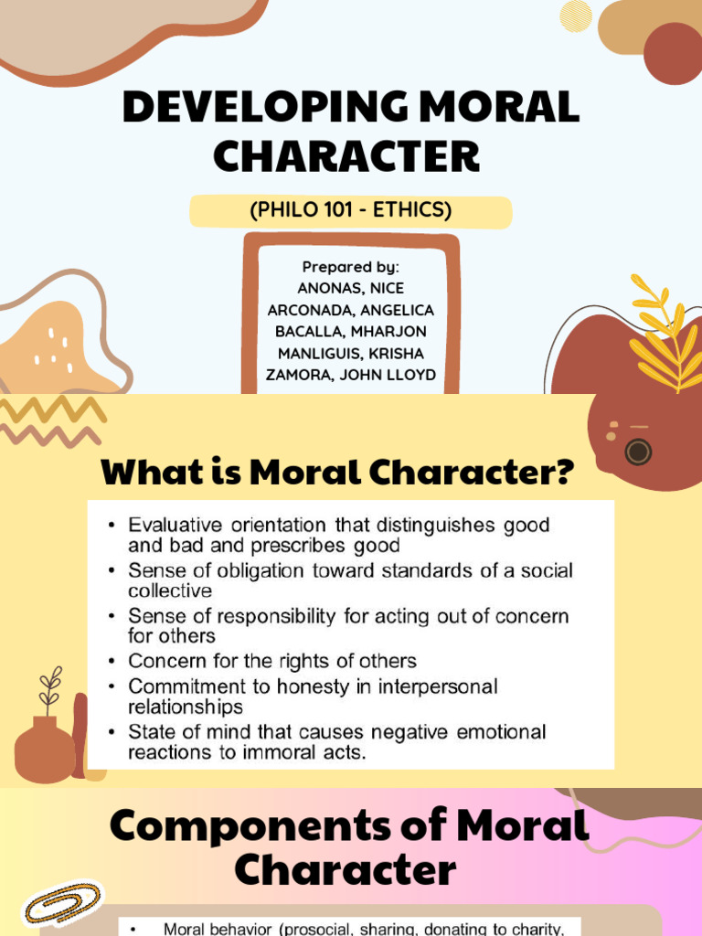 Developing Moral Character | PDF | Self Esteem | Behavior Modification
