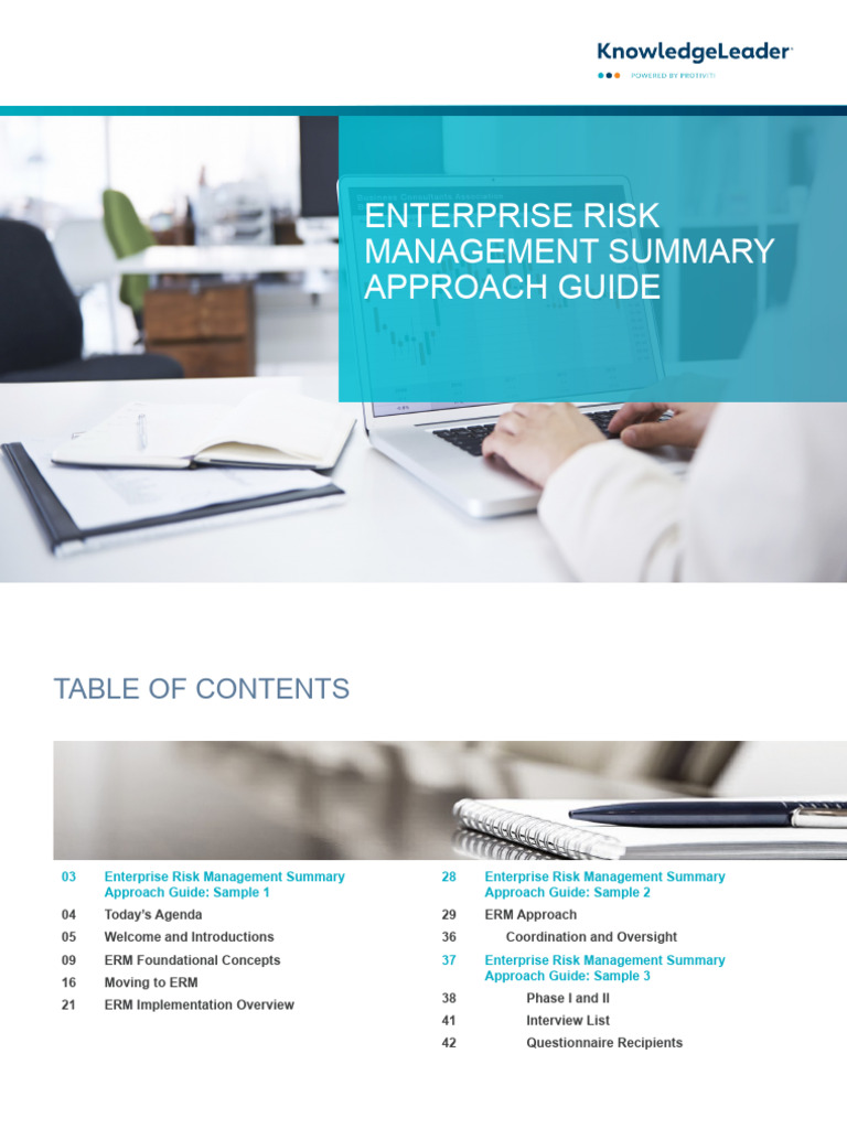 Enterprise Risk Management Summary Approach Guide | PDF | Risk | Risk ...