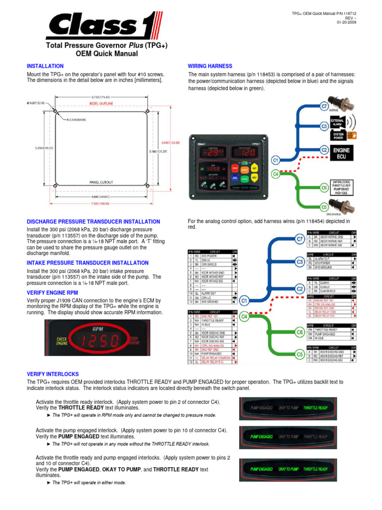 Class1 TPG+ Governor - 118710 User Manual | PDF | Throttle | Pump