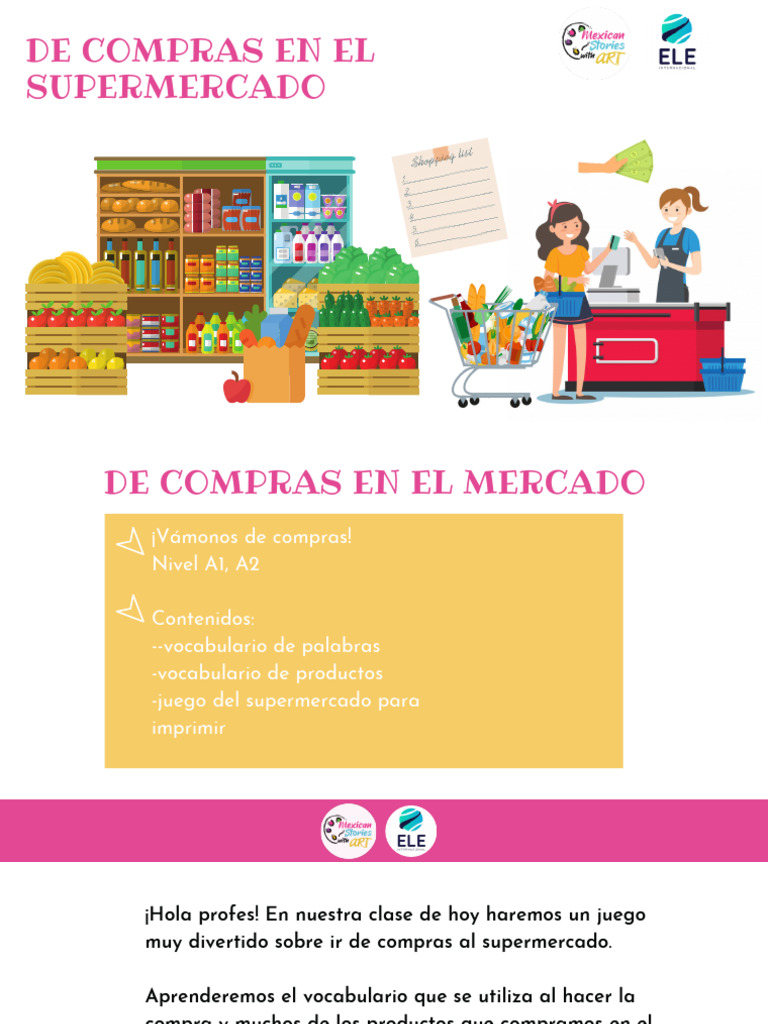 Vocabulario y Juego de Supermercado | PDF | Supermercado | Alimentos