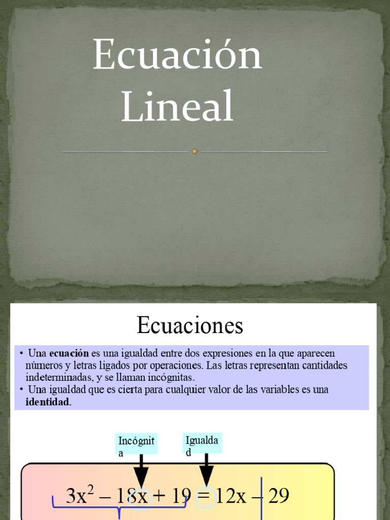 Fórmula de la Ecuación Lineal | PDF