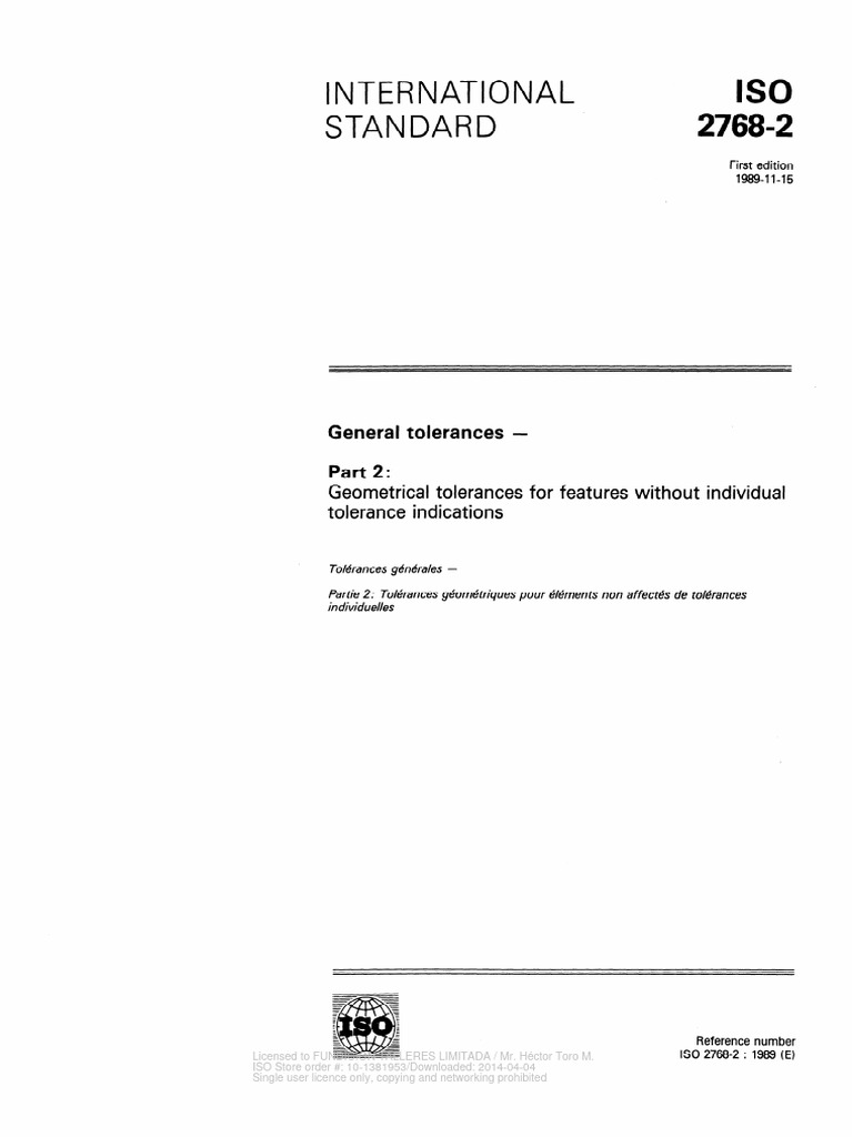 ISO 2768-2 1989 (E) - Image 600 PDF Document | PDF | Engineering Tolerance | International ...