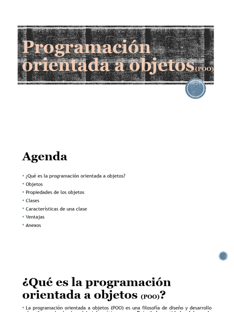 Programación Orientada A Objetos Poo Pdf Objeto Informática Programación Orientada A Objetos
