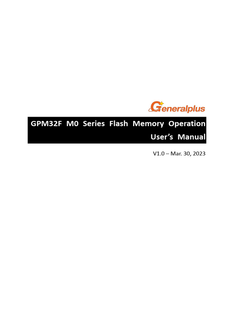 GPM32FV10 M0 Flash User (English Version) | PDF | Flash Memory | Computing