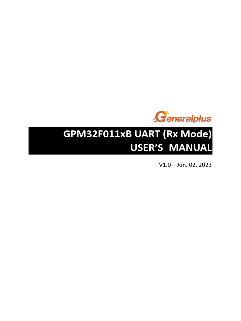 GPM32F011XBV10 UART (RX Mode) User (English Version) | PDF