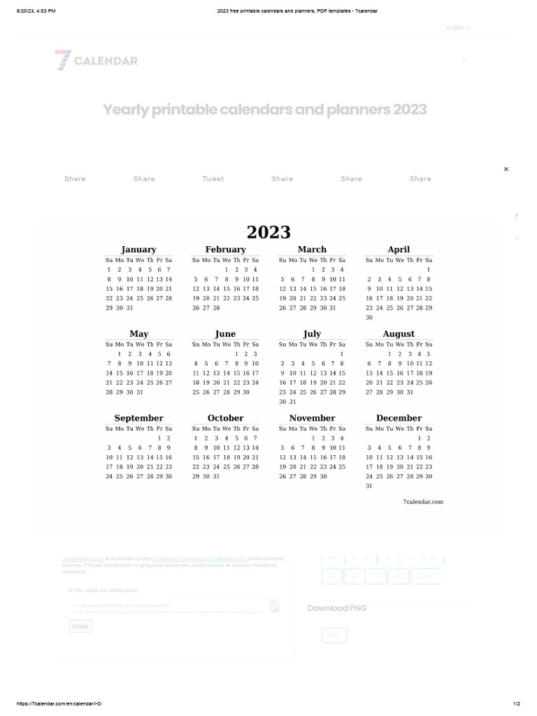 2023 Free Printable Calendars and Planners, PDF Templates - 7calendar | PDF