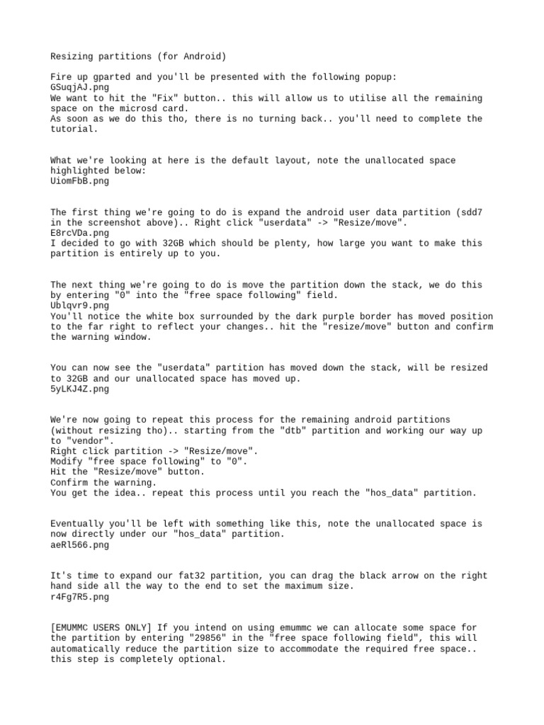 Resizing Partitions (For Android) | PDF | Android (Operating System) | Operating System Families