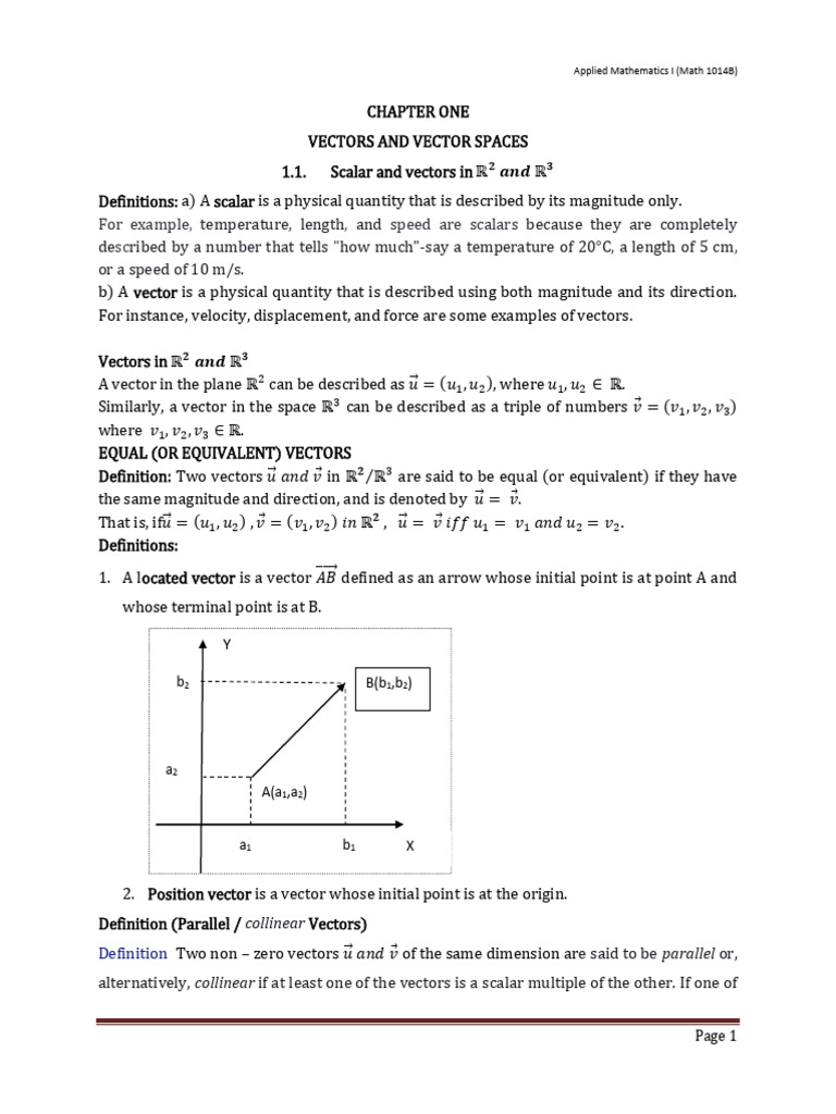 Applied Mathematics I | PDF | Matrix (Mathematics) | Euclidean Vector Applied Mathematics I | PDF | Matrix (Mathematics) | Euclidean Vector