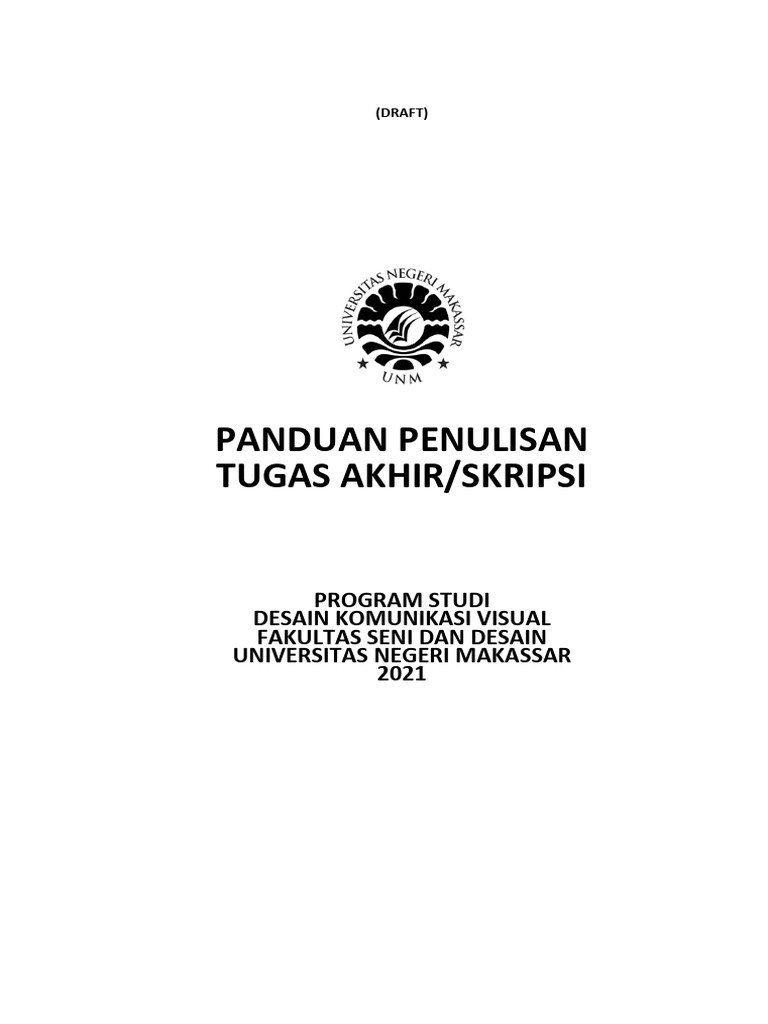 Buku Panduan Penulisan Tugas Akhir Prodi DKV 2019 (Draft) Rev 1 | PDF