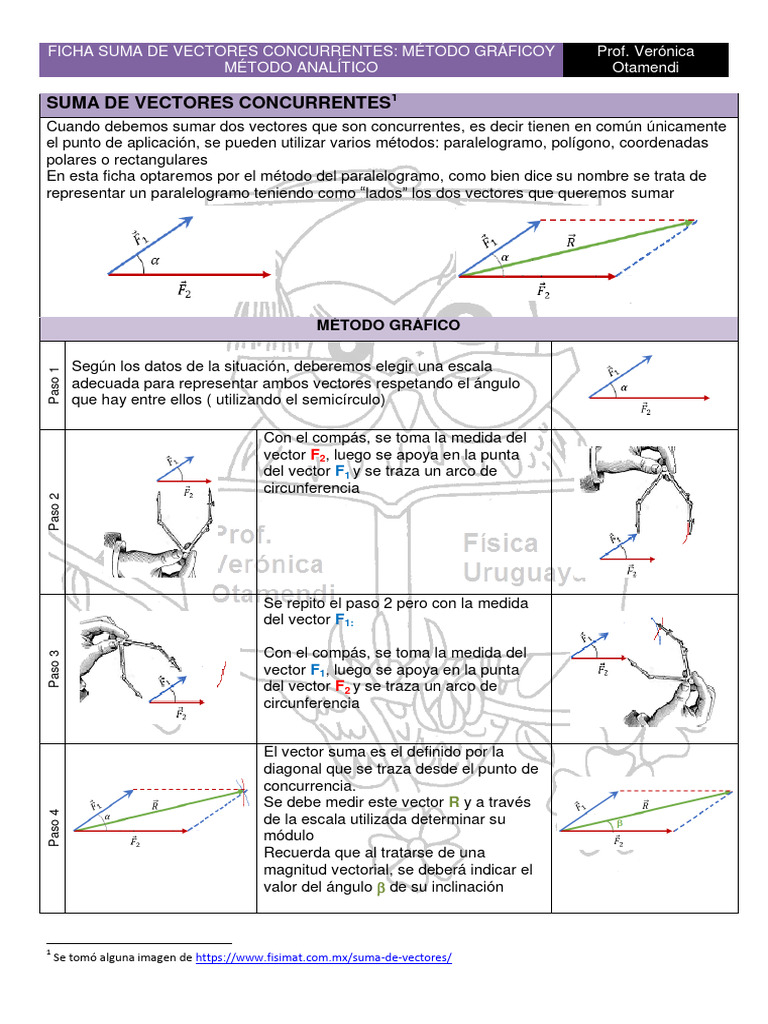 2 - Ficha Suma de Vectores | PDF | Vector Euclidiano | Triángulo