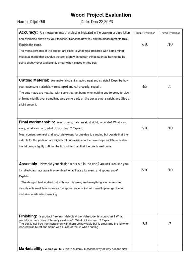 Wood Evaluation Final | PDF