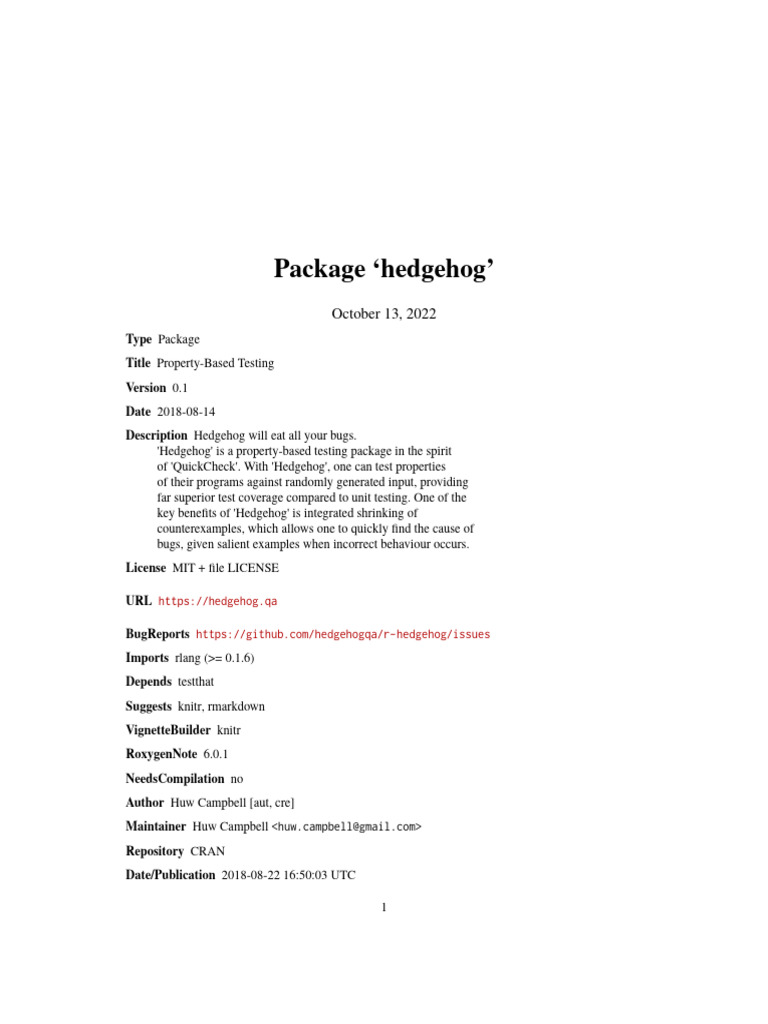 Hedgehog | Download Free PDF | Sequence | Parameter (Computer Programming)