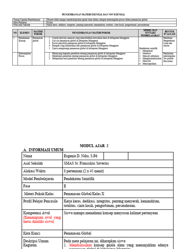 Modul Ajar 2 PEMANASAN GLOBAL | PDF | Sains & Matematika