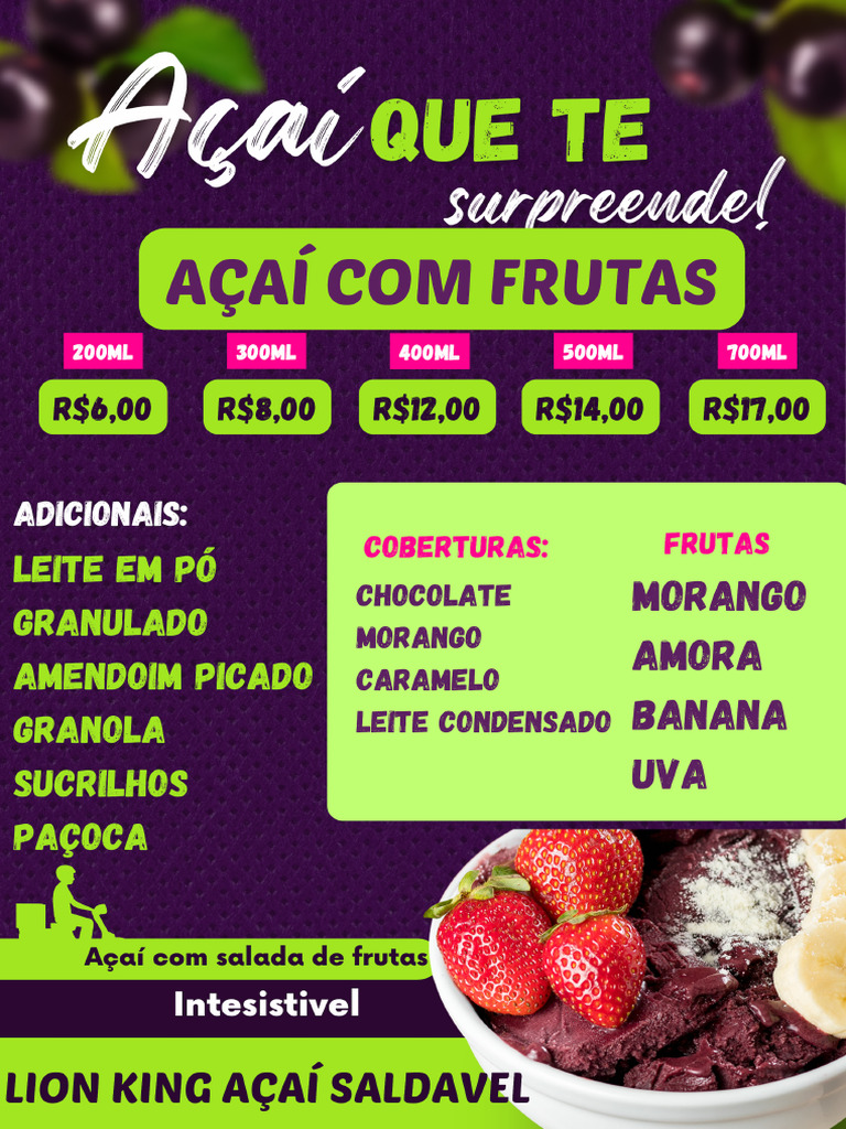 Cardápio para AçaÍ Formato A4 - 20231111 - 101746 - 0000 | PDF