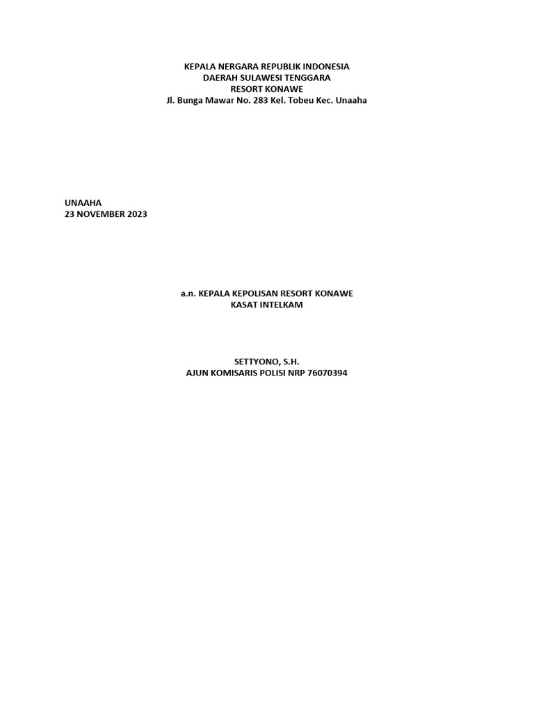 Format Word SKCK Konawe | PDF