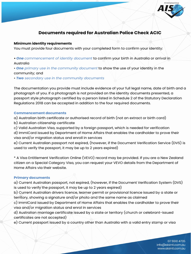 Australian ID Requirements | PDF | Identity Document | Passport