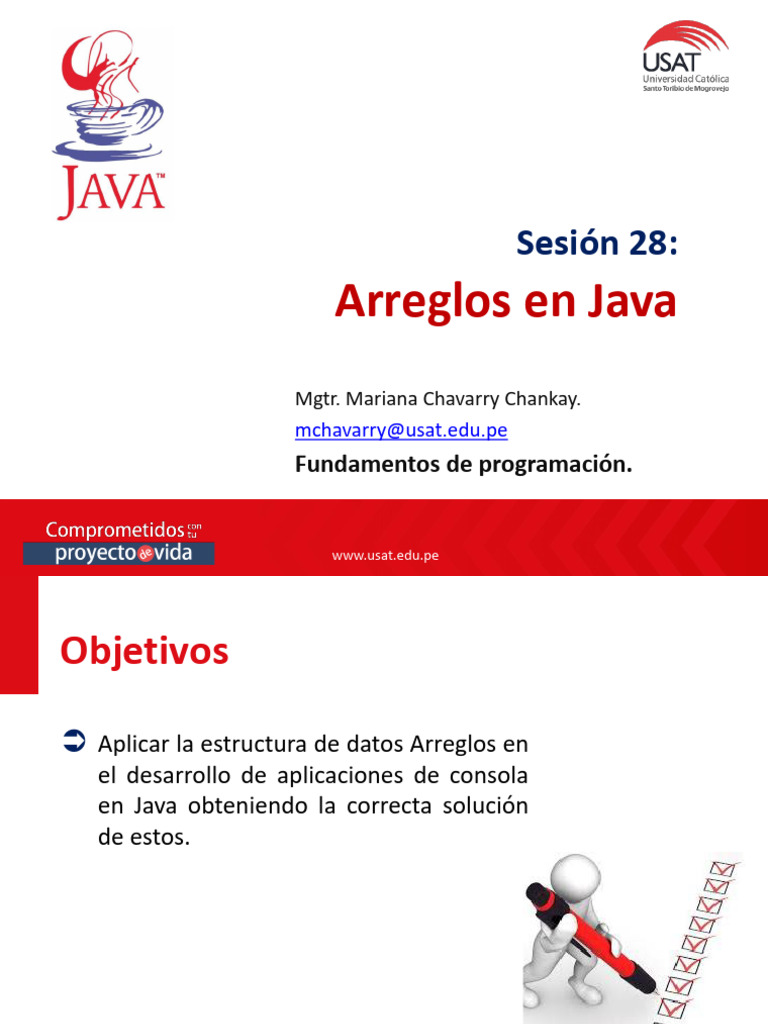 Sesion 28 - Arreglos en Java | PDF | Desarrollo de software | Datos de computadora