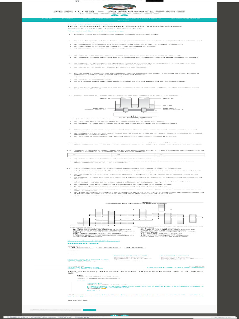 DSE Chemistry Practice Guide | PDF | Chemical Elements | Silicon