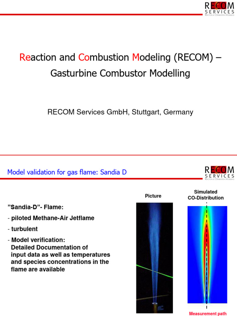 Recom Combustion Modelling Technology 2018 For Gas Turbine Combustor Pdf
