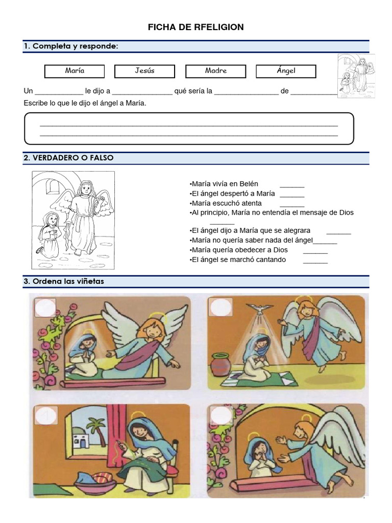 Ficha - Anunciacion de Maria | PDF | María, madre de Jesús