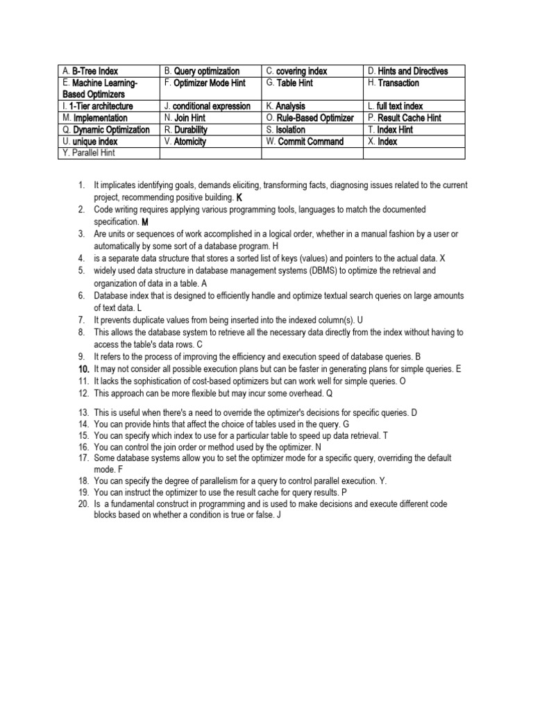 Final Exam DBMS2 | PDF | Database Index | Databases