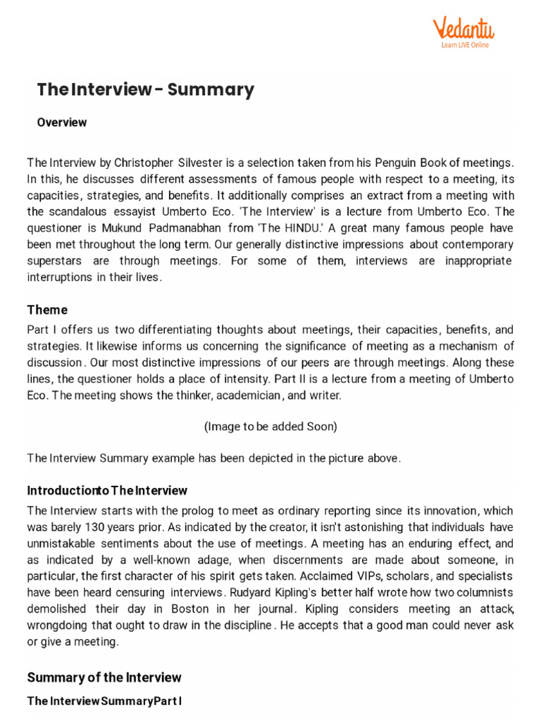 The Interview - Summary | PDF