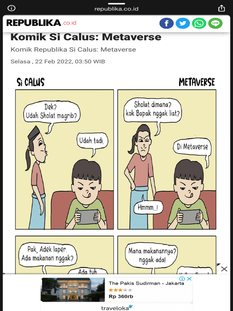 Komik Si Calus Metaverse Republika Online Mobile | PDF