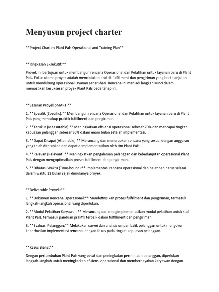 Menyusun Project Charter | PDF