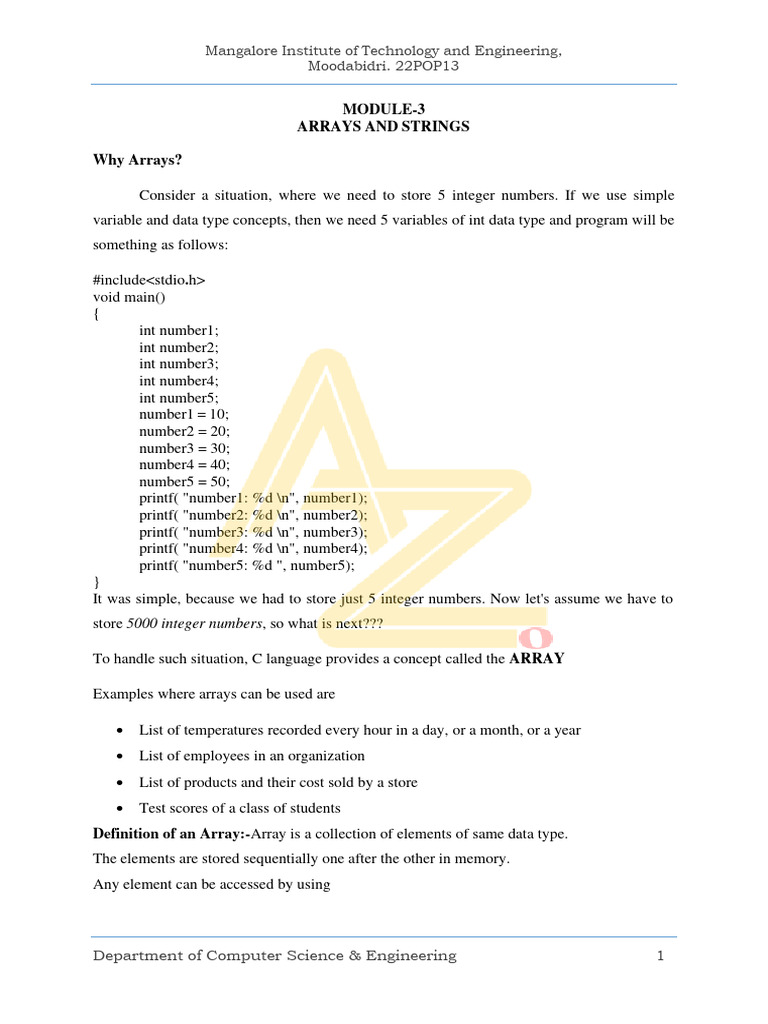 BPOPS103 Mod3@AzDOCUMENTS - in | PDF | String (Computer Science) | C (Programming Language)