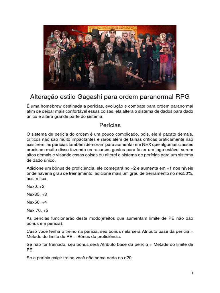 Alteracao Ordem Por Gagashi v0.3 | PDF | Jogos de RPG | Veneno