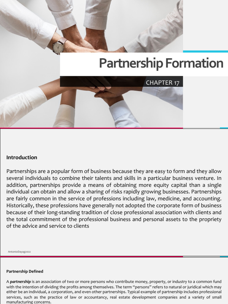 Partnership Formation | PDF | Debits And Credits | Partnership