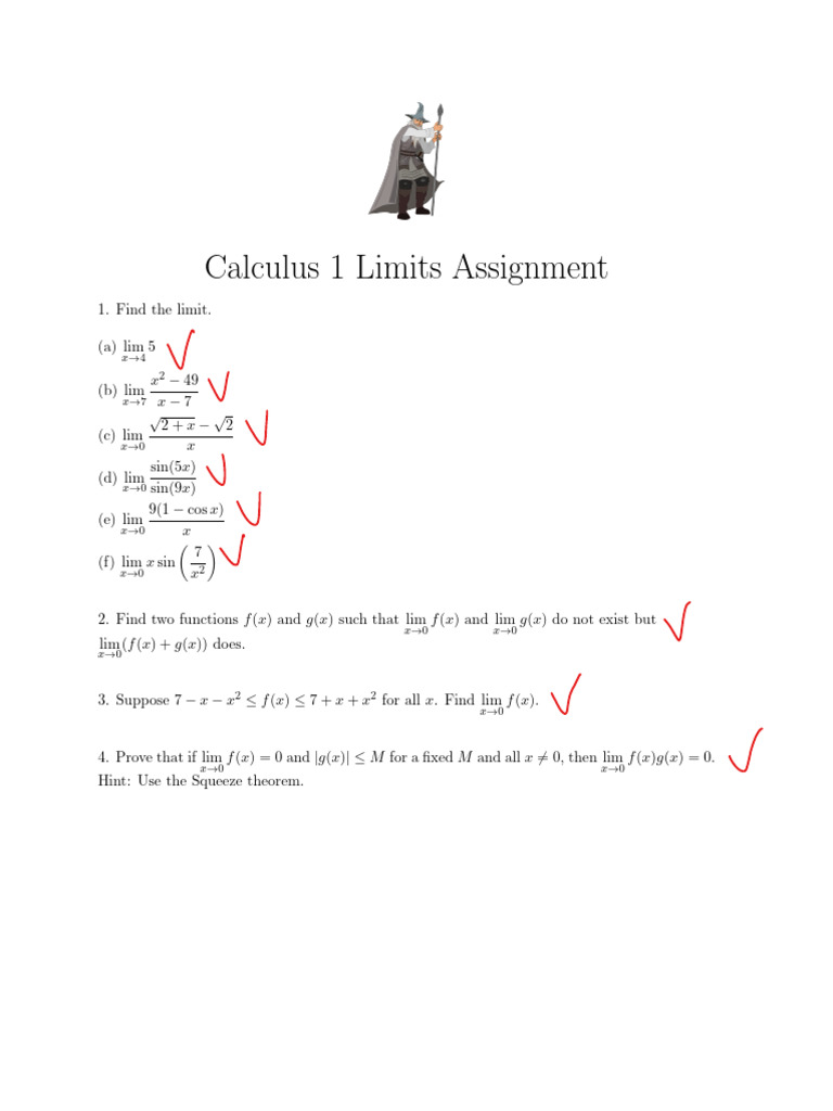 Calculus 1 Limits Assignment | PDF | Calculus | Analysis