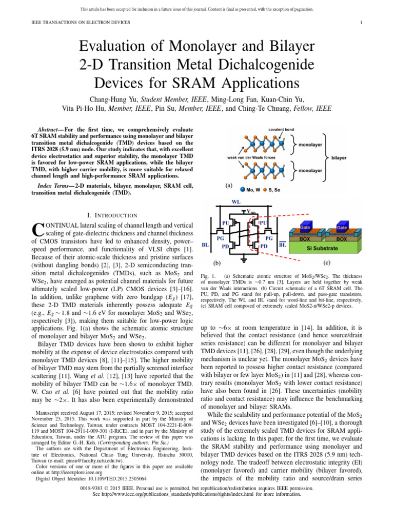 Mos2 and Wse2 | PDF | Lipid Bilayer | Field Effect Transistor