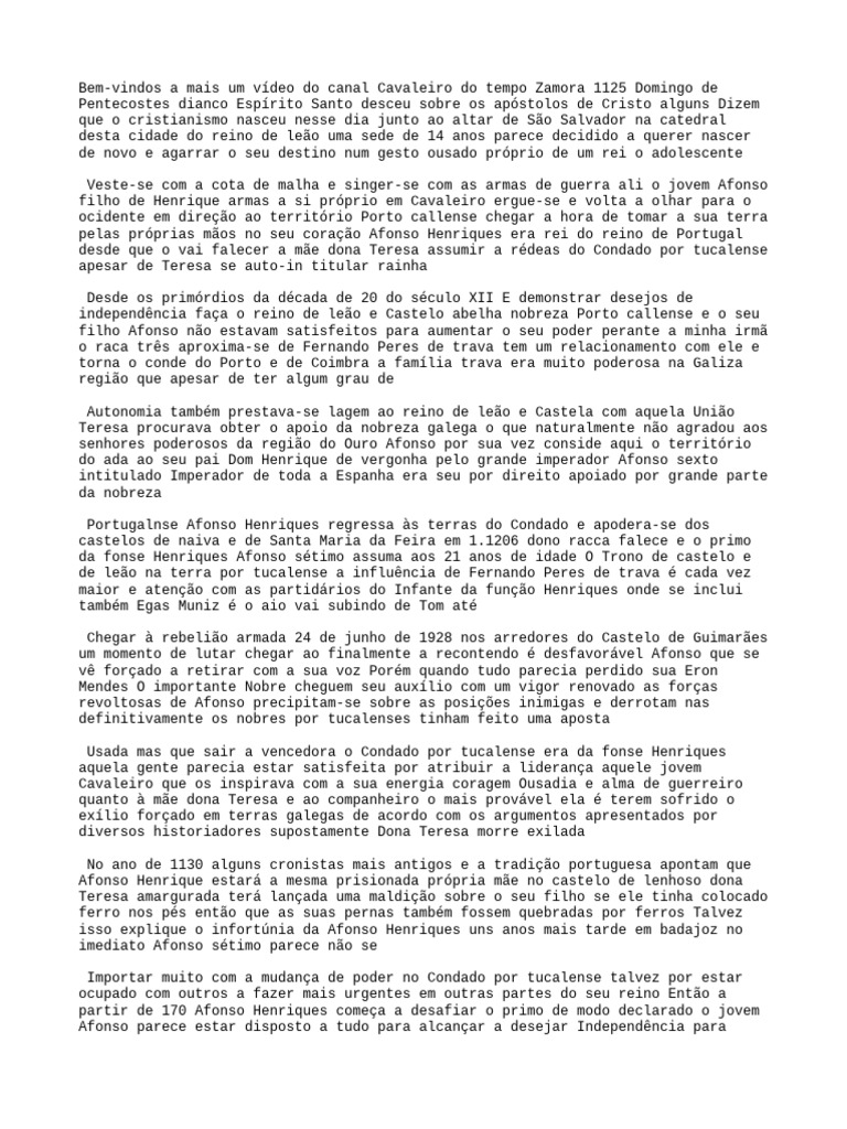 A Épica Independência de Portugal - O Tratado de Zamora em 1143 | PDF