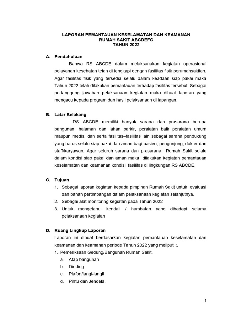mfk.4. Laporan Pemantauan Keselamatan dan Keamanan | PDF