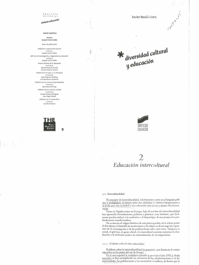 Xavier Besalu Diversidad Cultural y Educ | PDF