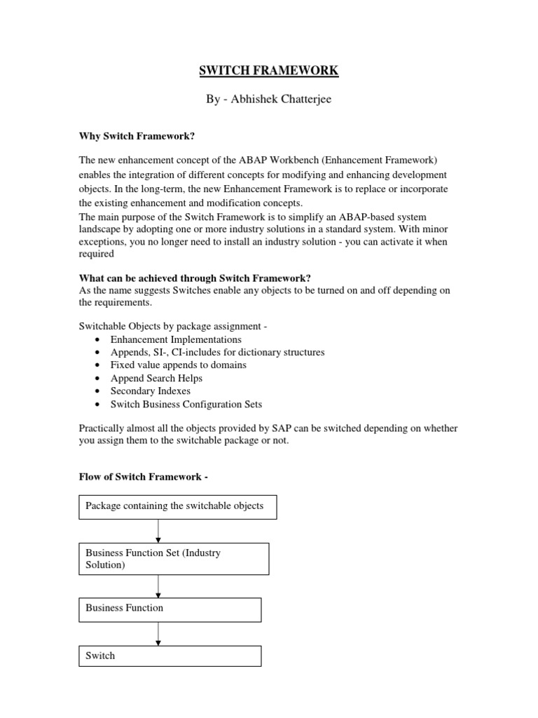 Implementing the Switch Framework to Temporarily Deactivate Enhancement Implementations in an ...