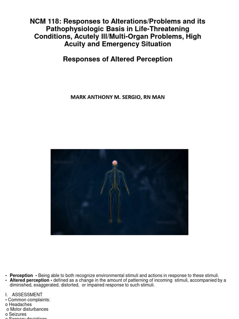 Responses of Altered Perception | PDF | Science & Mathematics