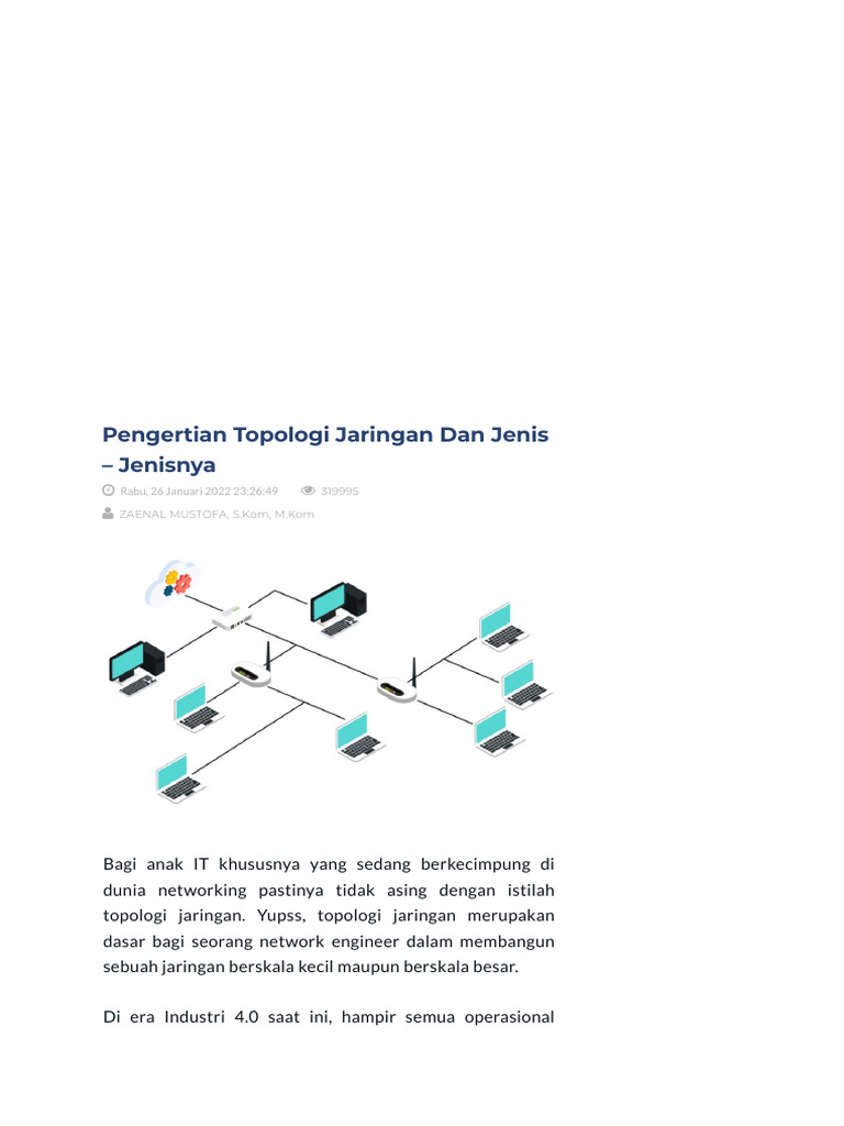 Topologi Jaringan Dan Jenis - Jenisnya - S1 Teknik Informatika S.kom | PDF