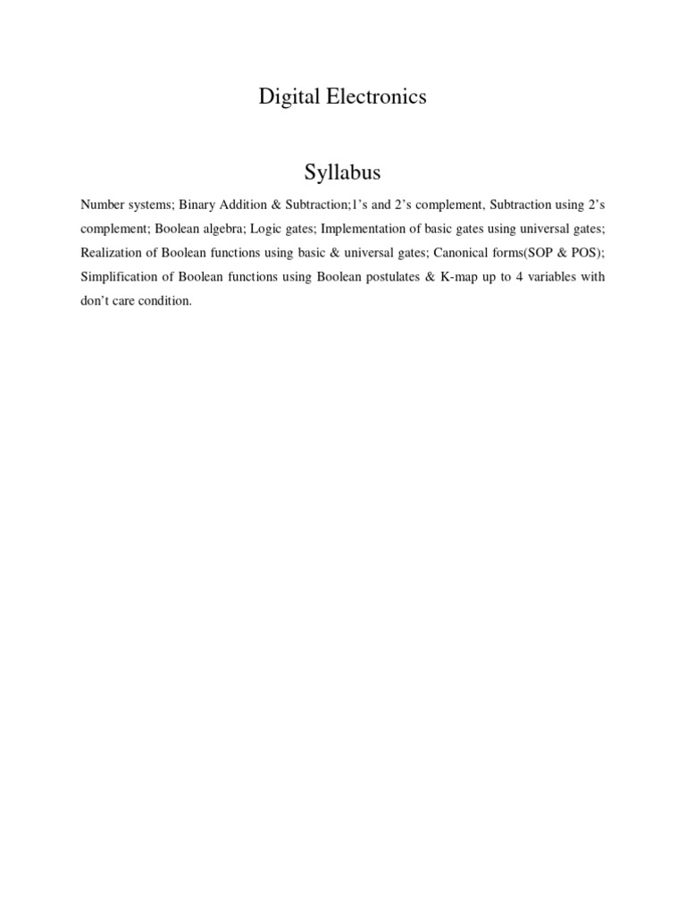 Digital Electronics Notes | PDF | Science & Mathematics