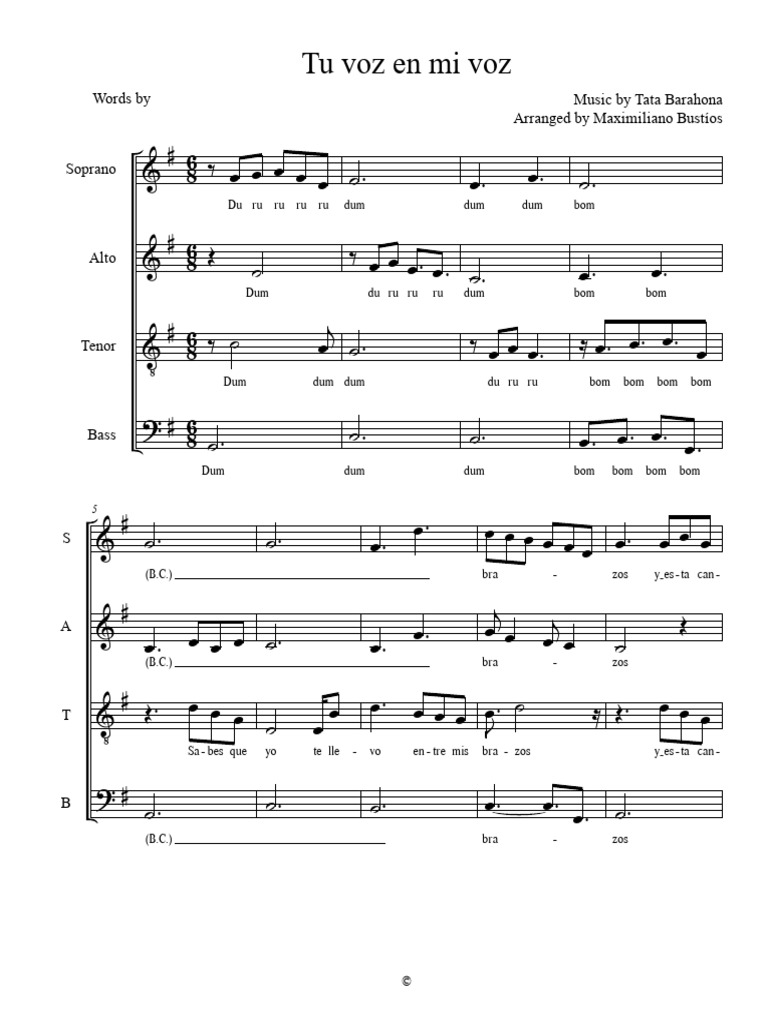 Letra de "Tu voz en mi voz" | PDF